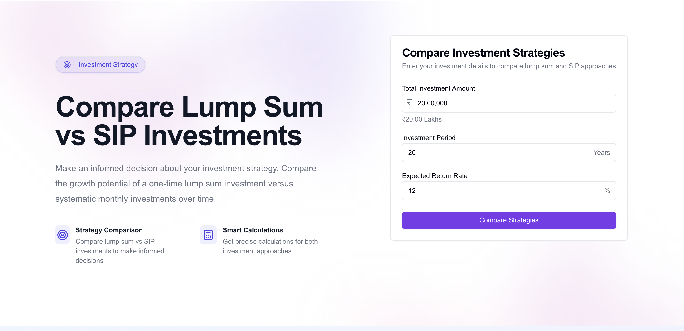Lumpsum vs SIP Calculator - Compare Investment Strategies | Smart ...